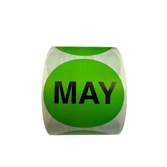 STARLIGHT- 2" Round May Month Of The Year Adhesive Inventory Labels 500 ...