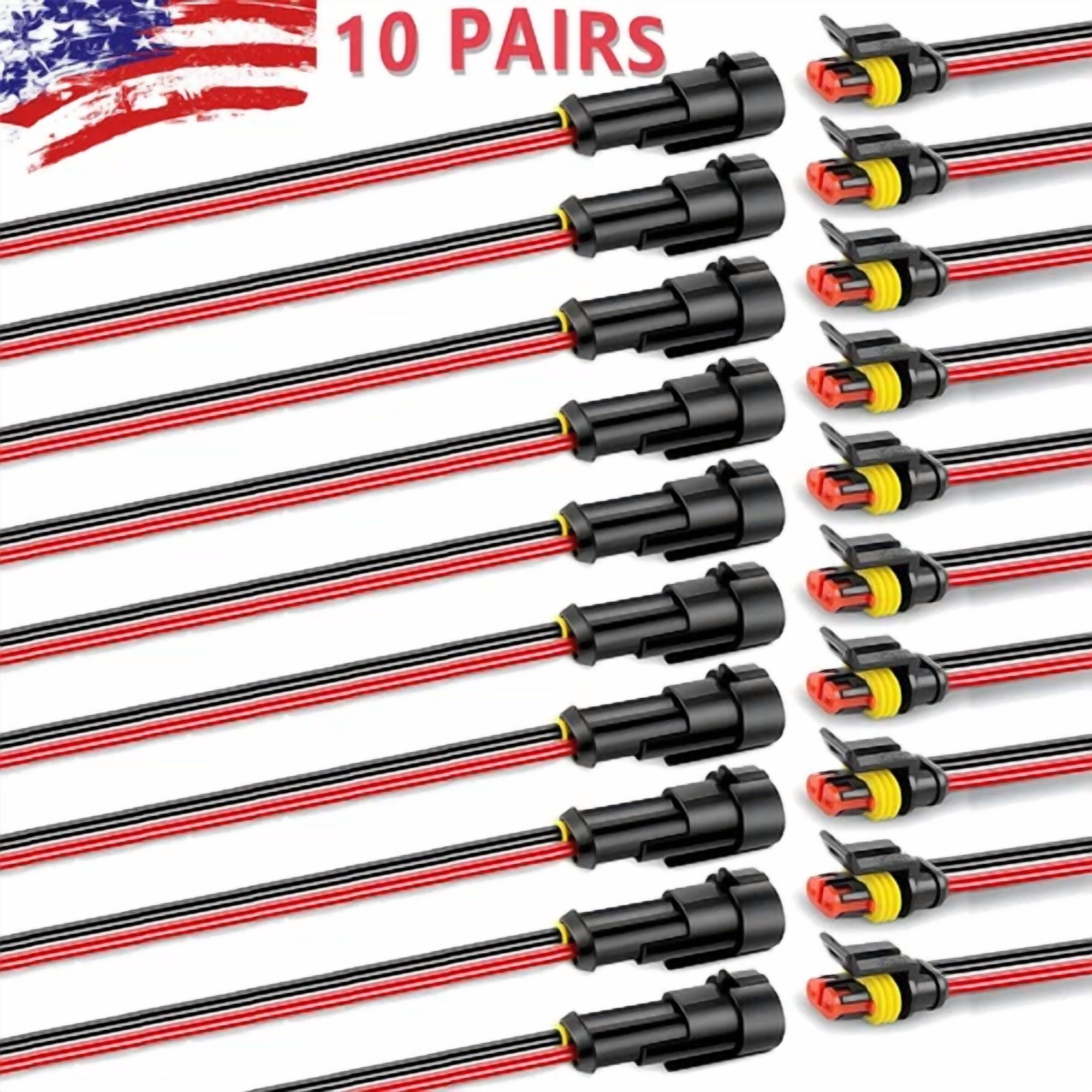 STARLIGHT- 20X Car Electrical Wire Cable 2Pin Connector Way Plug Kit ...
