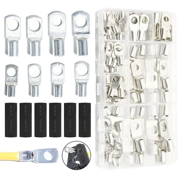 STARLIGHT- 240Pcs Battery Copper Ring Electrical Wire Connectors Cable ...