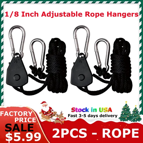STARLIGHT- 2Pc Adjustable Heavy Duty Rope Hanger - Reinforced Metal ...