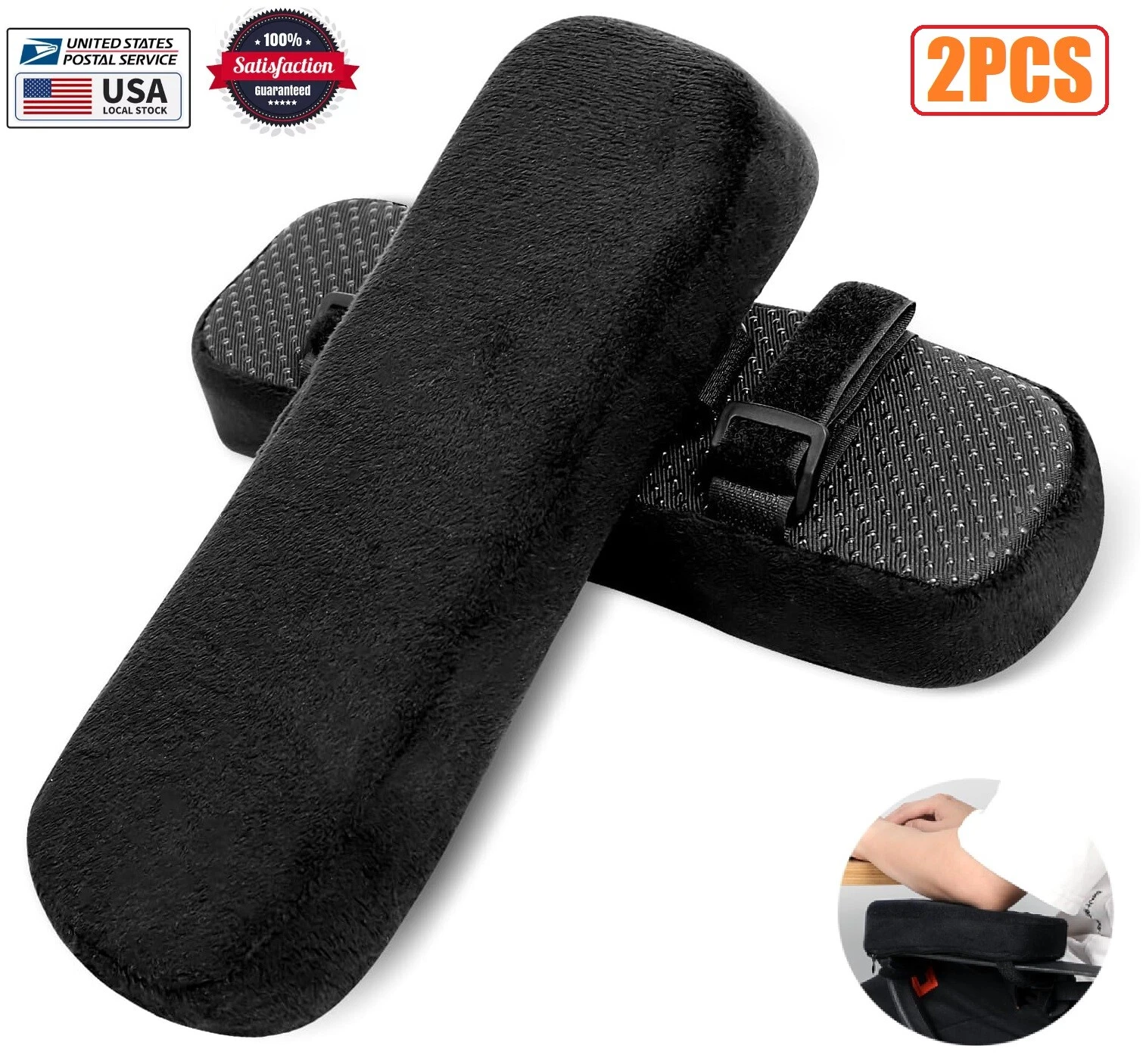 STARLIGHT- 2Pcs Chair Armrest Pads Memory Foam Home Office Chair Arm ...