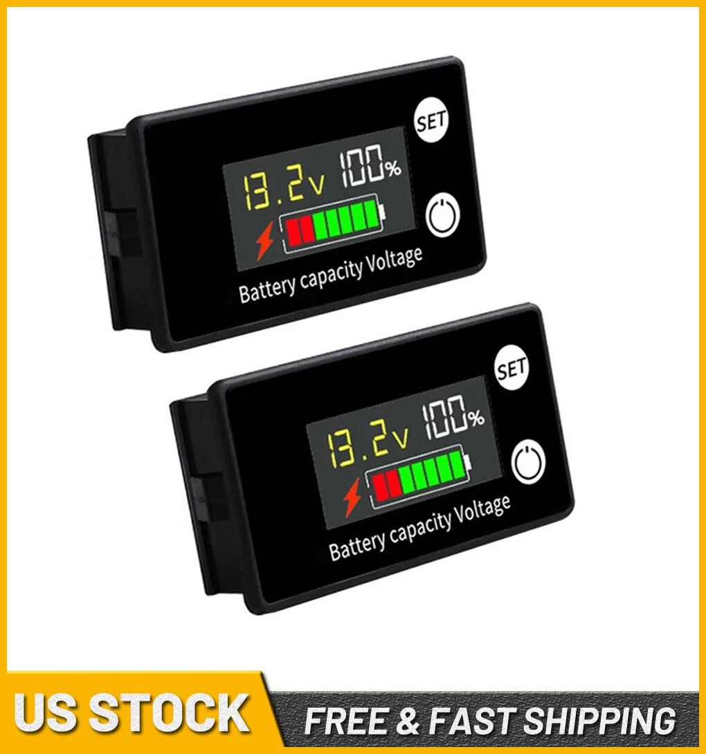 STARLIGHT- 2X Battery Capacity Indicator Dc 8V-100V Voltmeter Voltage ...