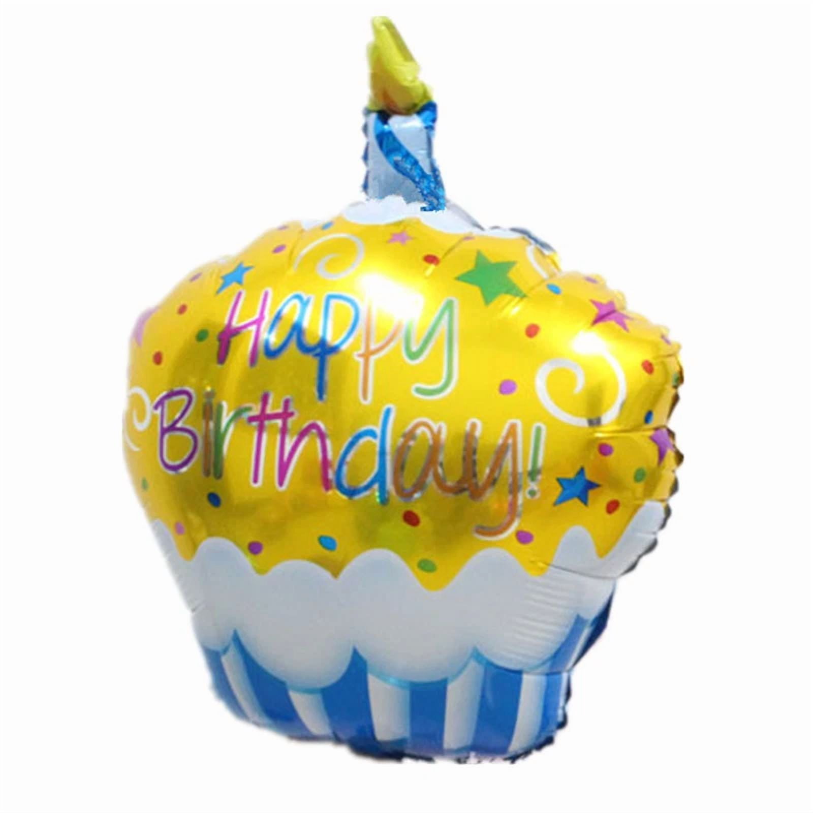 STARLIGHT- 3 Birthday Cake Candle Air Balls Helium Foil Balloons ...