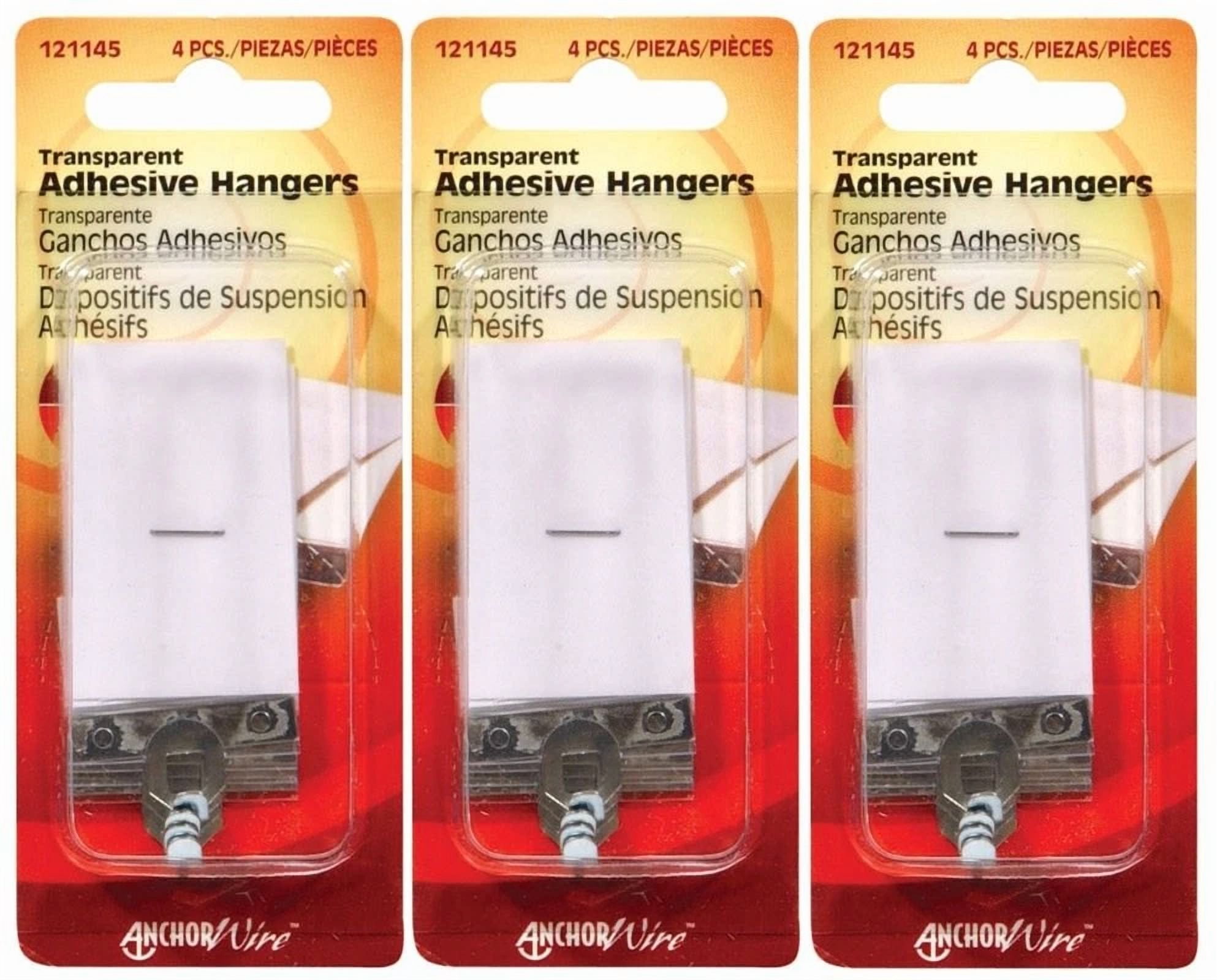 STARLIGHT- 3 Hillman Anchorwire 1.5 Lb. Steel Transparent Adhesive Wall ...