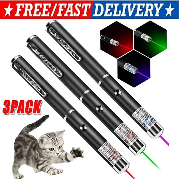 STARLIGHT- 3 Packs 900Mile Laser Pointer Pen Green Blue Red Light ...