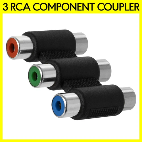 STARLIGHT- 3 Rca Coupler Rca Female Component Video Cable Extender ...