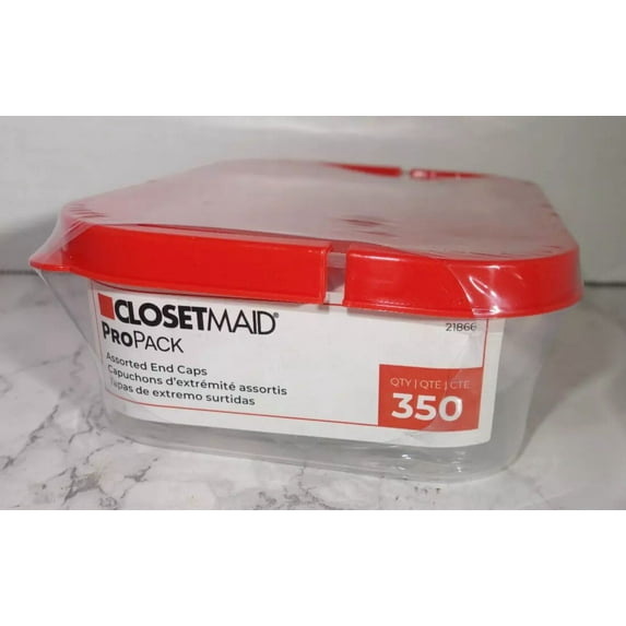 STARLIGHT- 350 Pack Closetmaid Propack Wire Shelf End Caps Covers Pieces Large Small White ...