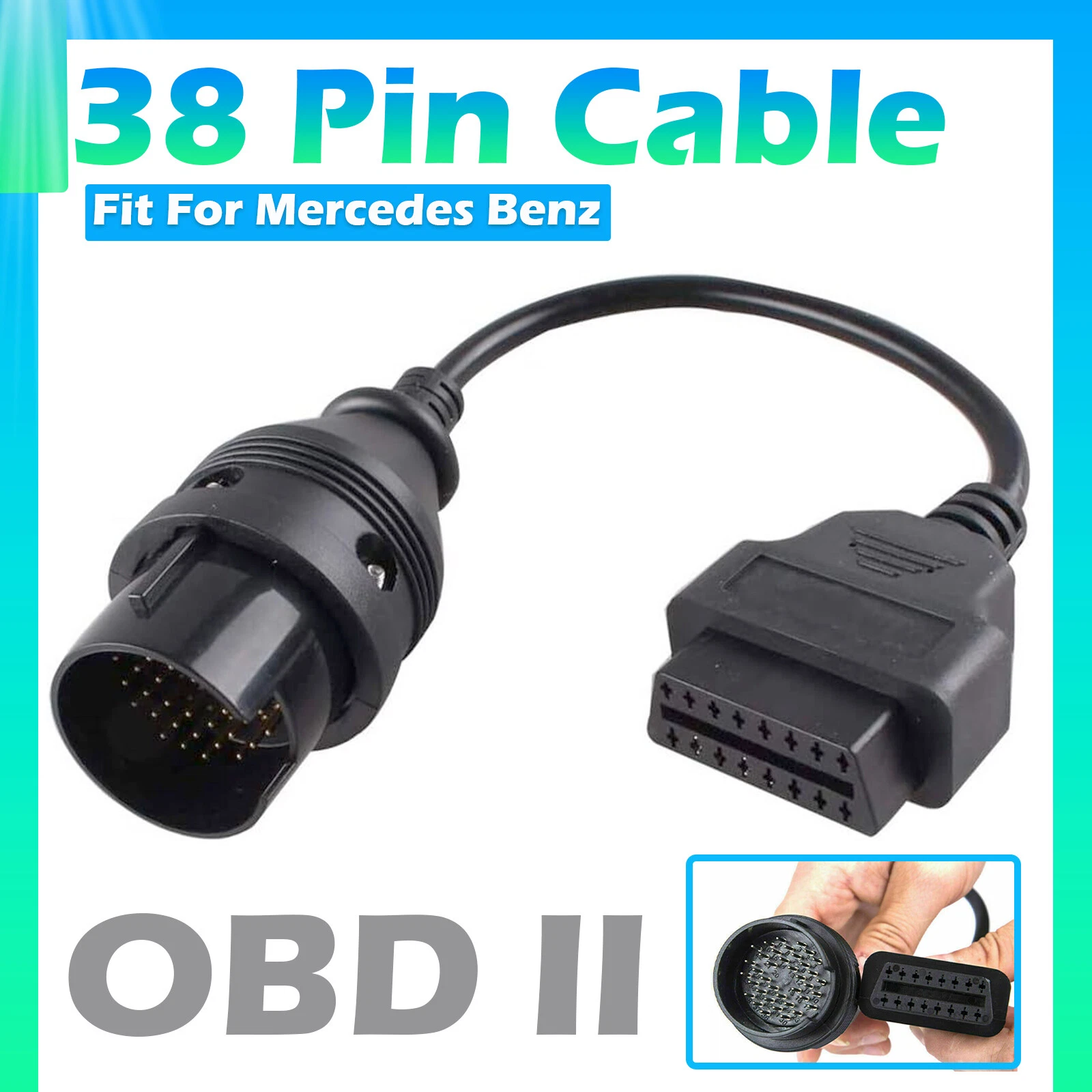 STARLIGHT- 38 Pin To 16 Pin Obd Diagnostic Cable Adapter Connector Kit ...