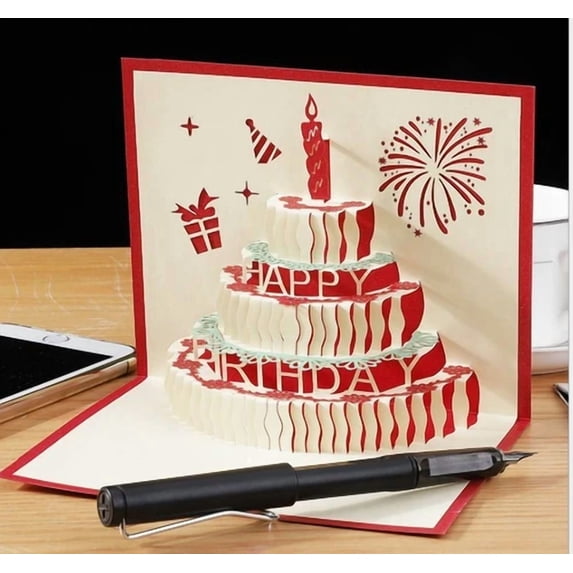 STARLIGHT- 3D Pop Up Greeting Cards Love Firework Candle Happy Birthday ...