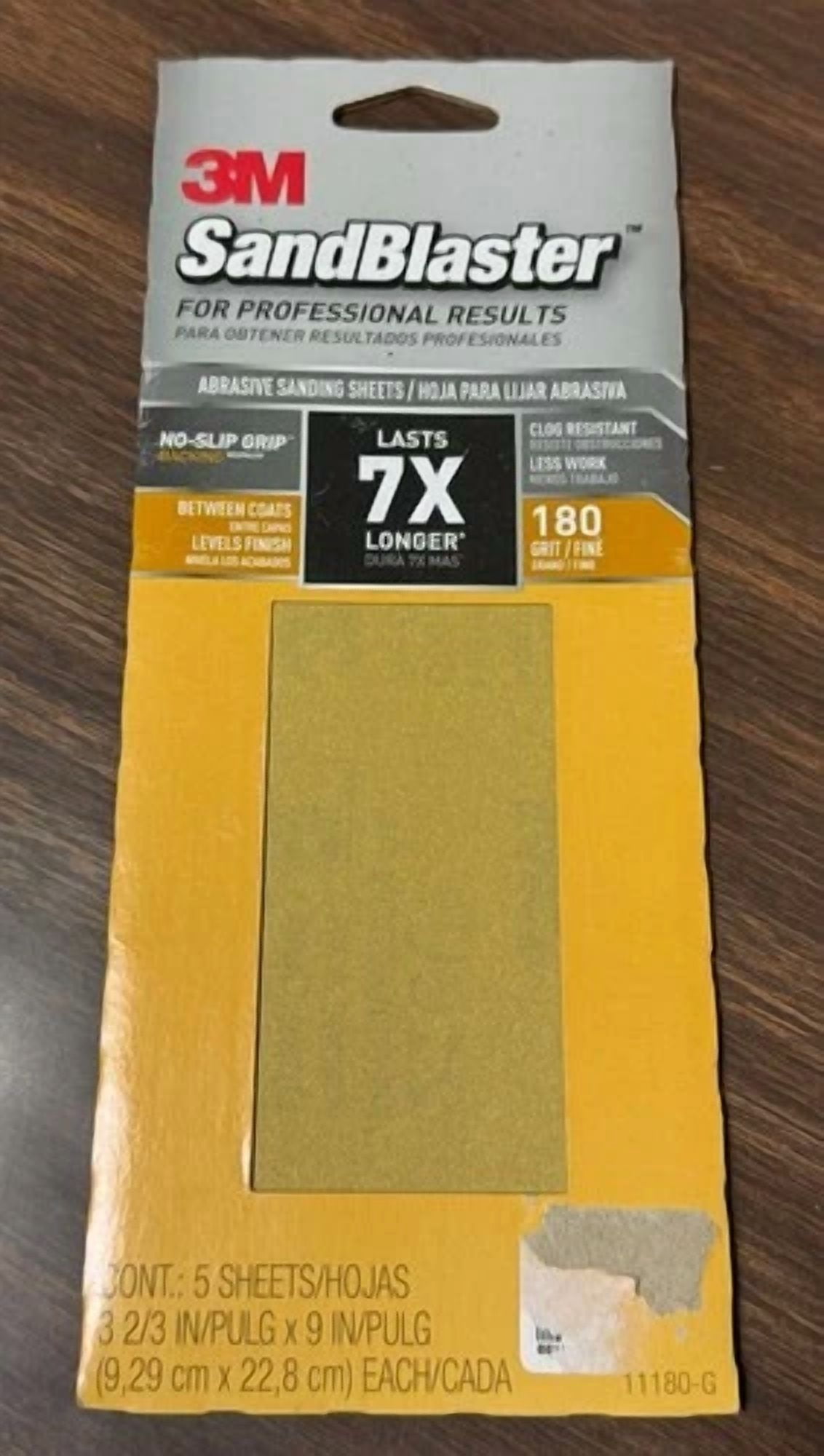 STARLIGHT- 3M Sandblaster Pro 180 Fine Grit Sandpaper -1 Pack (5 Sheets ...