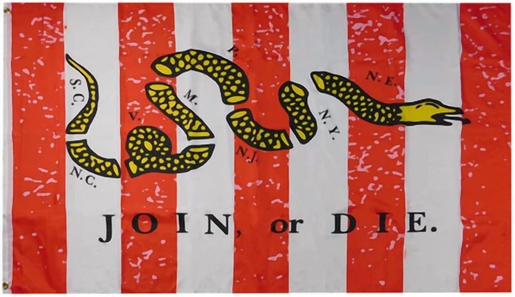 STARLIGHT- 3X5Ft Join Or Die Flag Revolutionary War Ben Franklin ...