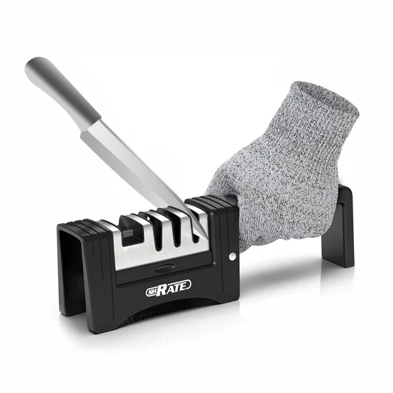 STARLIGHT- 4-In-1 Foldable Knife Sharpener Scissors Sharpening Tool ...