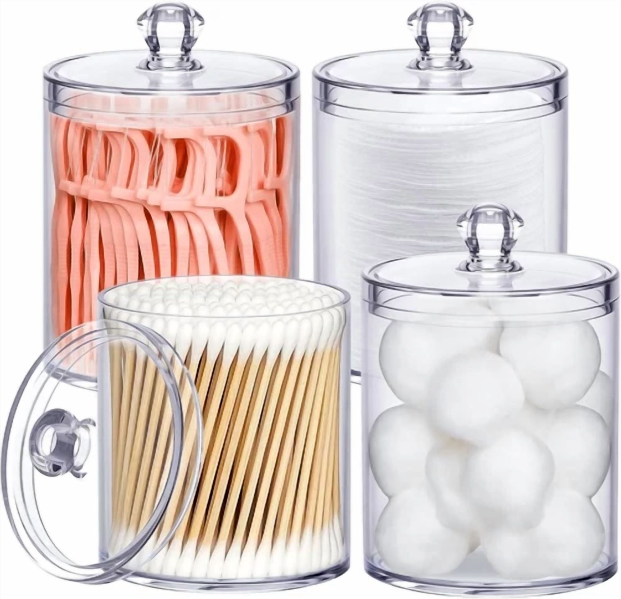 STARLIGHT- 4 Pack Qtip Holder For Bathroom Organizers And Storage ...