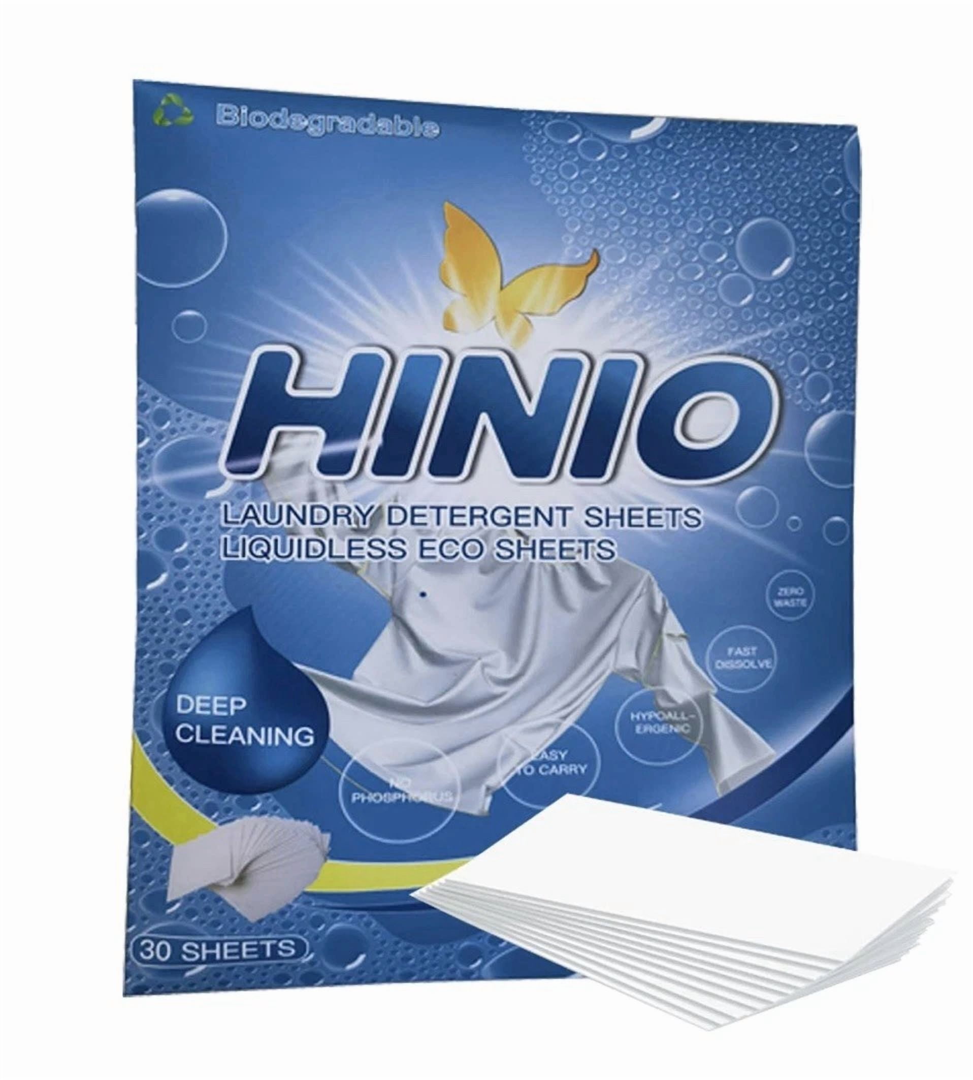 STARLIGHT- (4 Packs / 120 Sheets) Hinio Laundry Detergent Sheets Eco ...