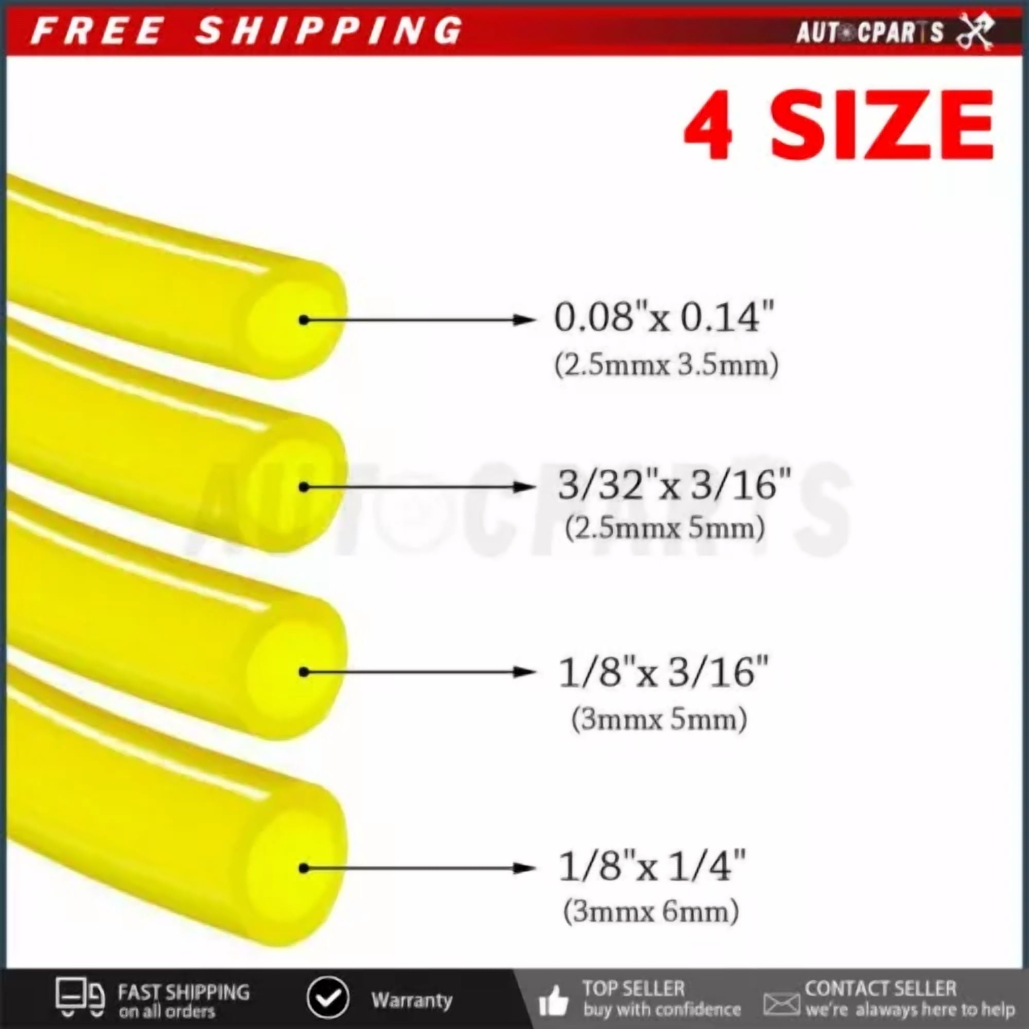 STARLIGHT- 4 Size Fuel Line Hose 4X1.5M Petrol Tubing Forchainsaw ...