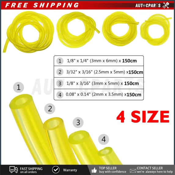 STARLIGHT- 4 Size Fuel Line Hose Petrol Tubing Chainsaw Common Poulan ...
