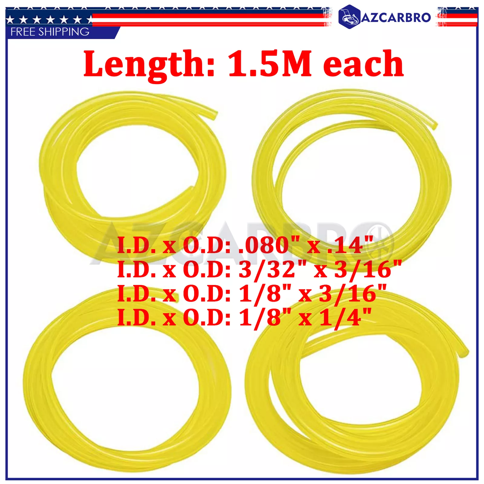 STARLIGHT- 4 X Polyurethane Petrol Fuel Gas Line Pipe Hose Tube For ...
