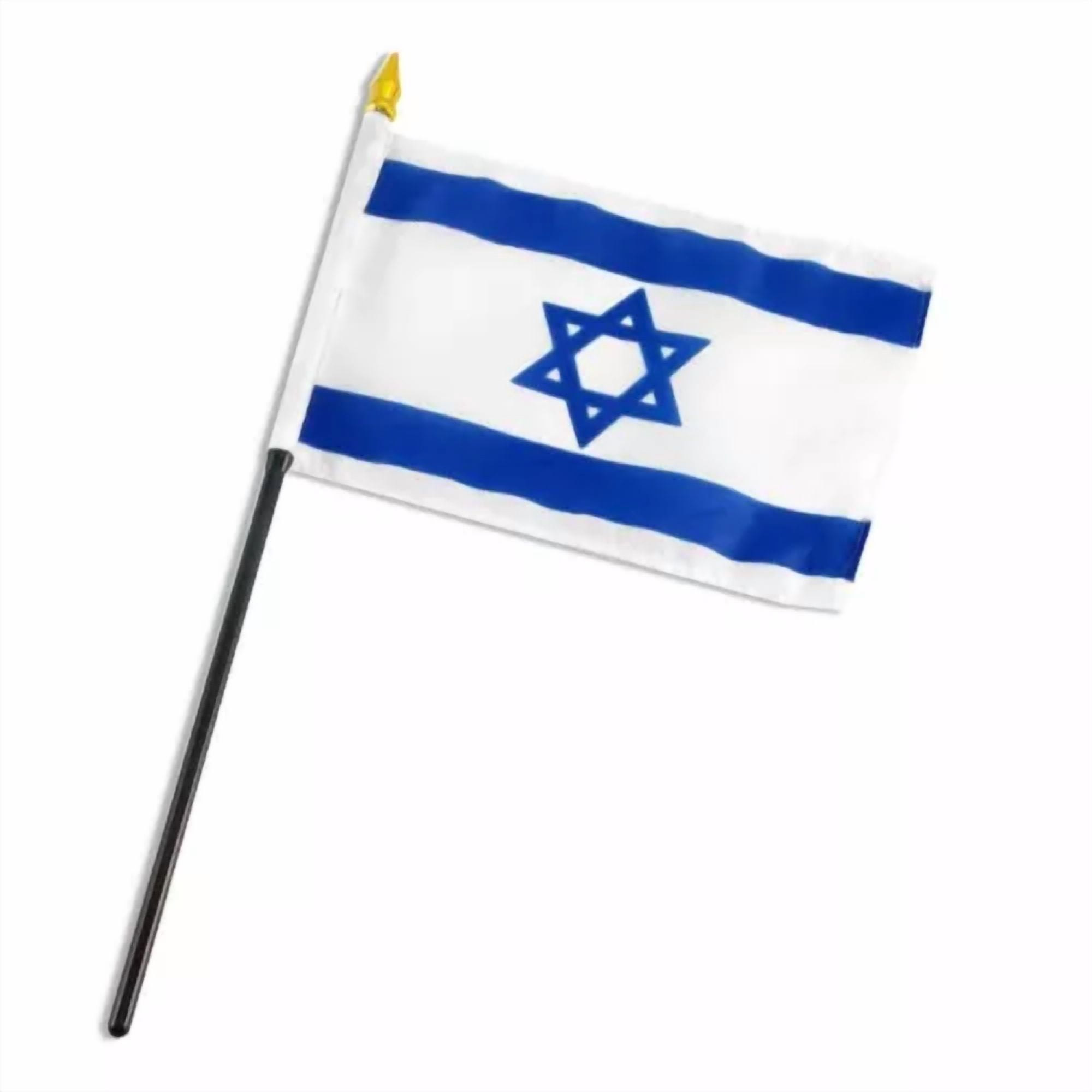 STARLIGHT- 4"X6" Israel Stick Flag Table Staff Desk Table 100D ...