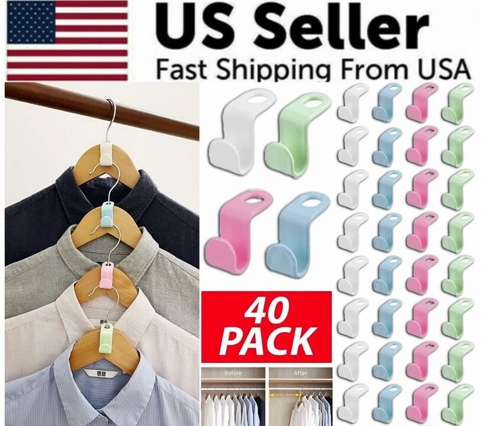 STARLIGHT- 40Pcs Clothes Hanger Connector Hooks Closet Hanger Organizer ...