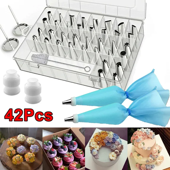 STARLIGHT- 42Pcs Cake Decorating Icing Piping Nozzles Pastry Tips ...
