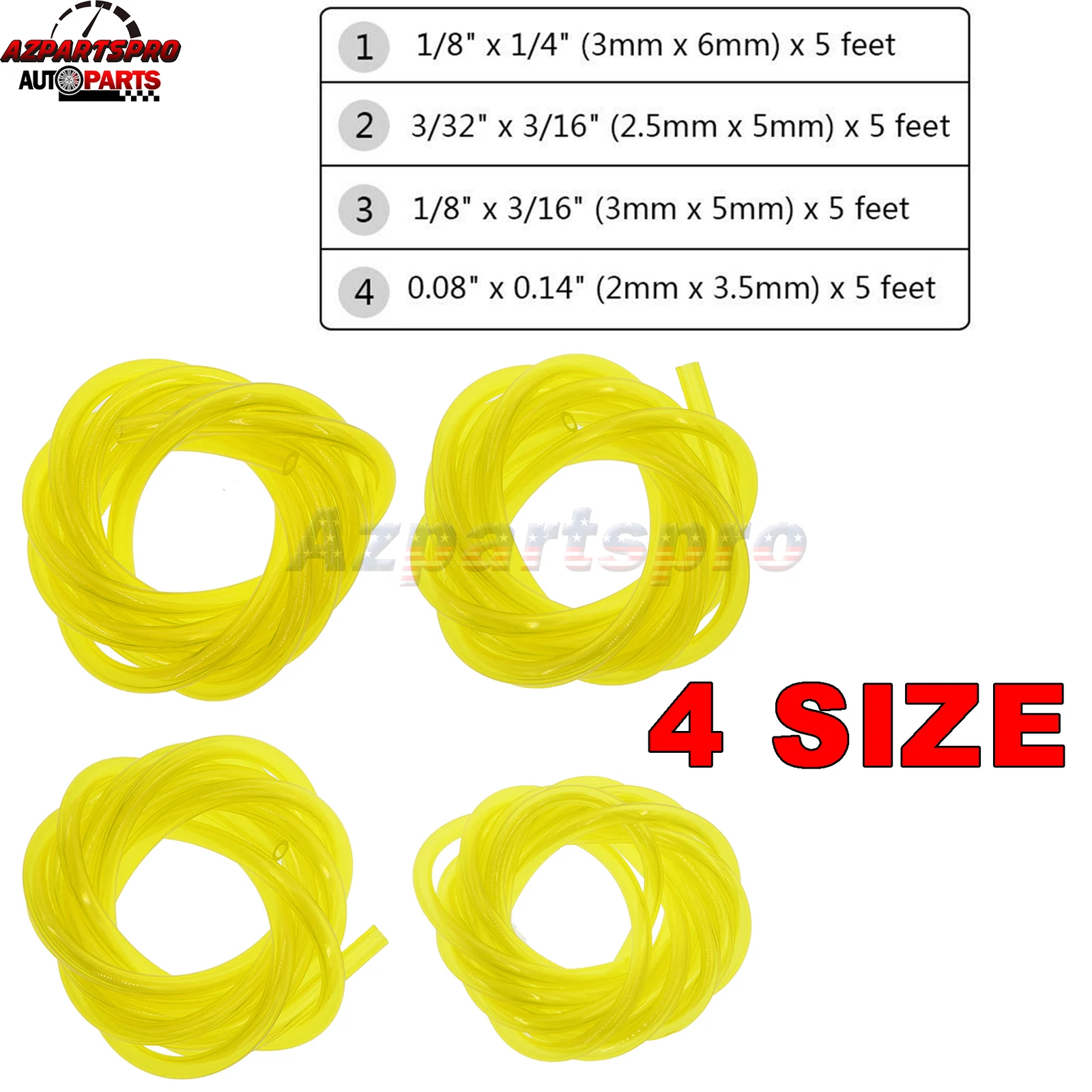 STARLIGHT- 4X Petrol Fuel Gas Line Pipe Hose Tube 4Size For Poulan Craftman Stihl Husqvarna ...