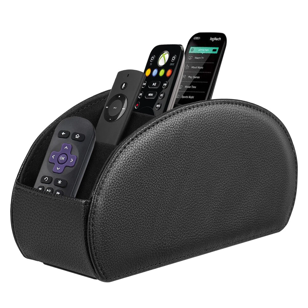 STARLIGHT- [5 Compartments] Black Remote Control Holder Tv Remote Caddy ...