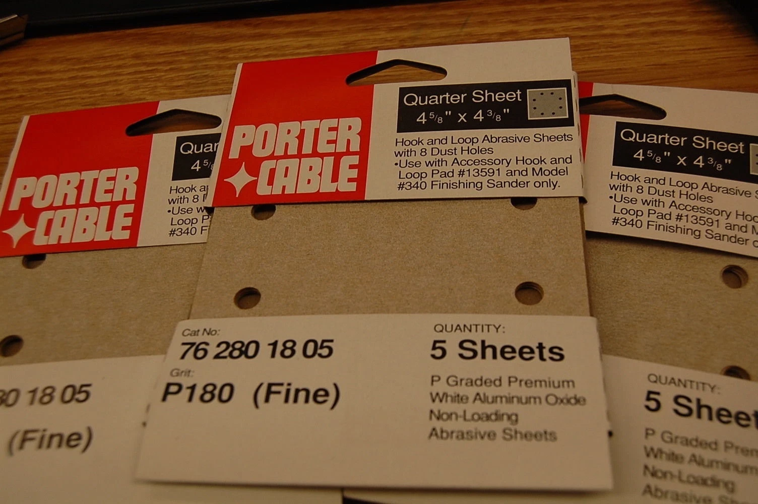 STARLIGHT- 50 Pack Porter Cable Quarter 1/4 Hook Loop Abrasive Sheets ...