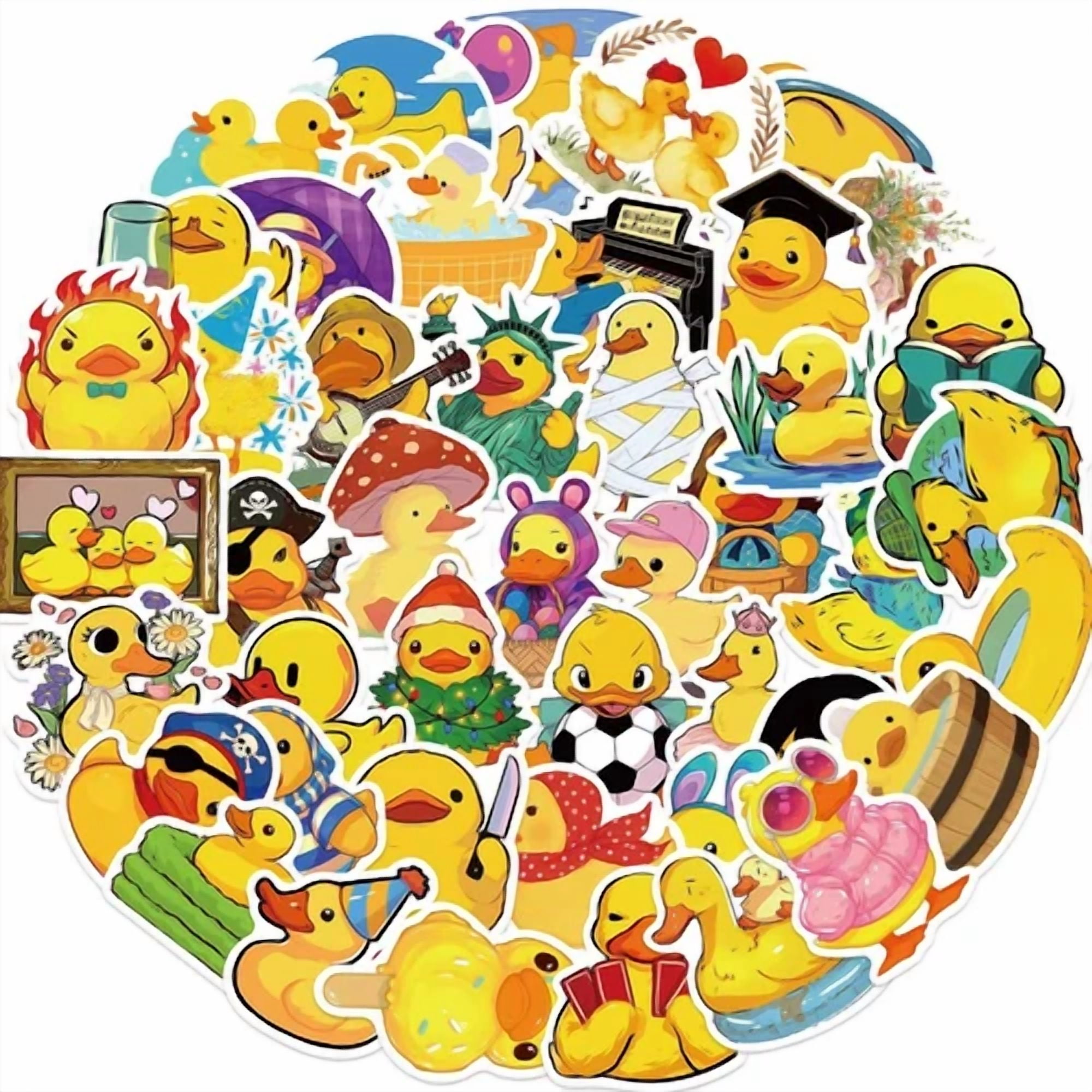 STARLIGHT- 50 Pcs Rubber Duck Stickers Cartoon Decals Laptop Hydro Yeti ...