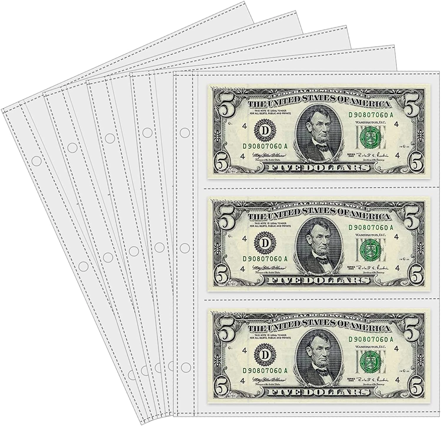 STARLIGHT- 50 Sheets Currency Sleeves For Paper Money Collection 3 ...