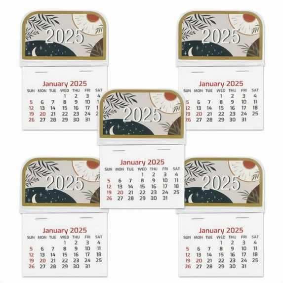 STARLIGHT- 5Pcs 2025 Peel&Stick Calendar Mini Sticky Calendar For Car ...
