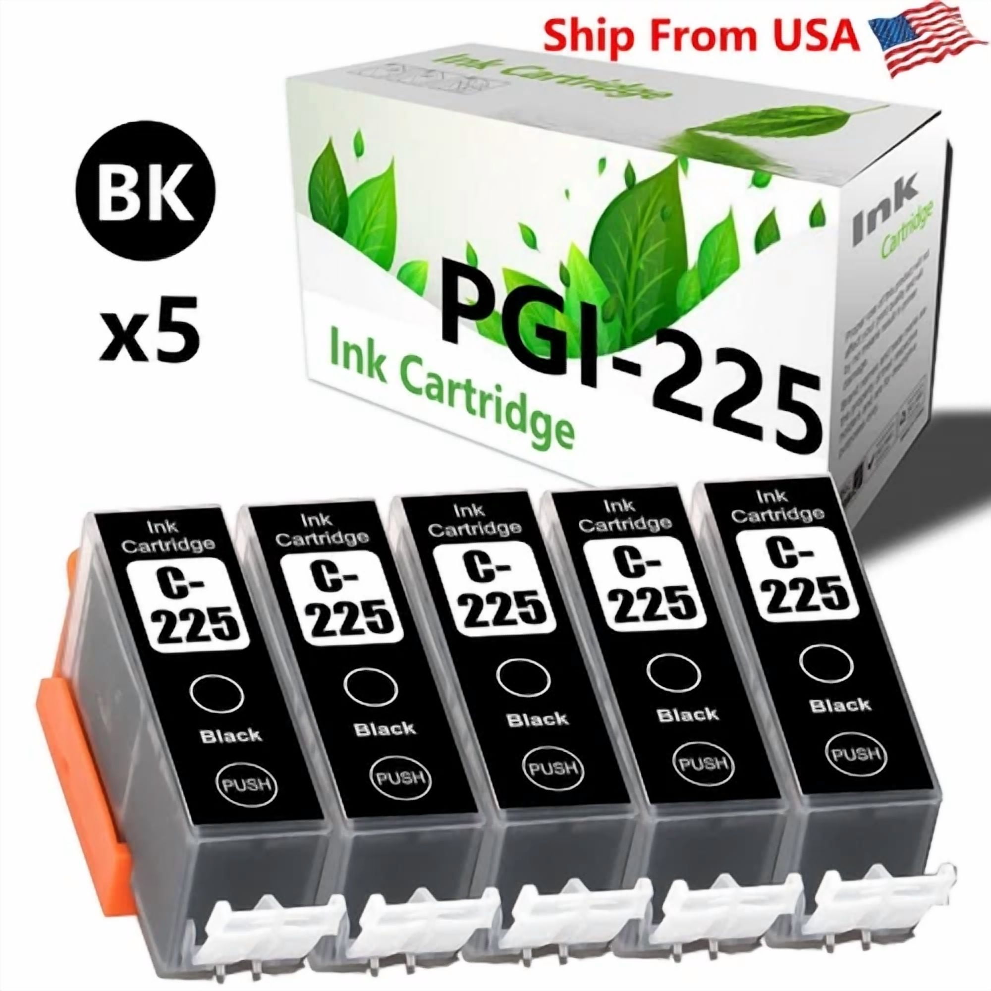 STARLIGHT- (5Pk,Black) Pgi-225 Pgi225 Ink Cartridge For Pixma Mg5100 ...