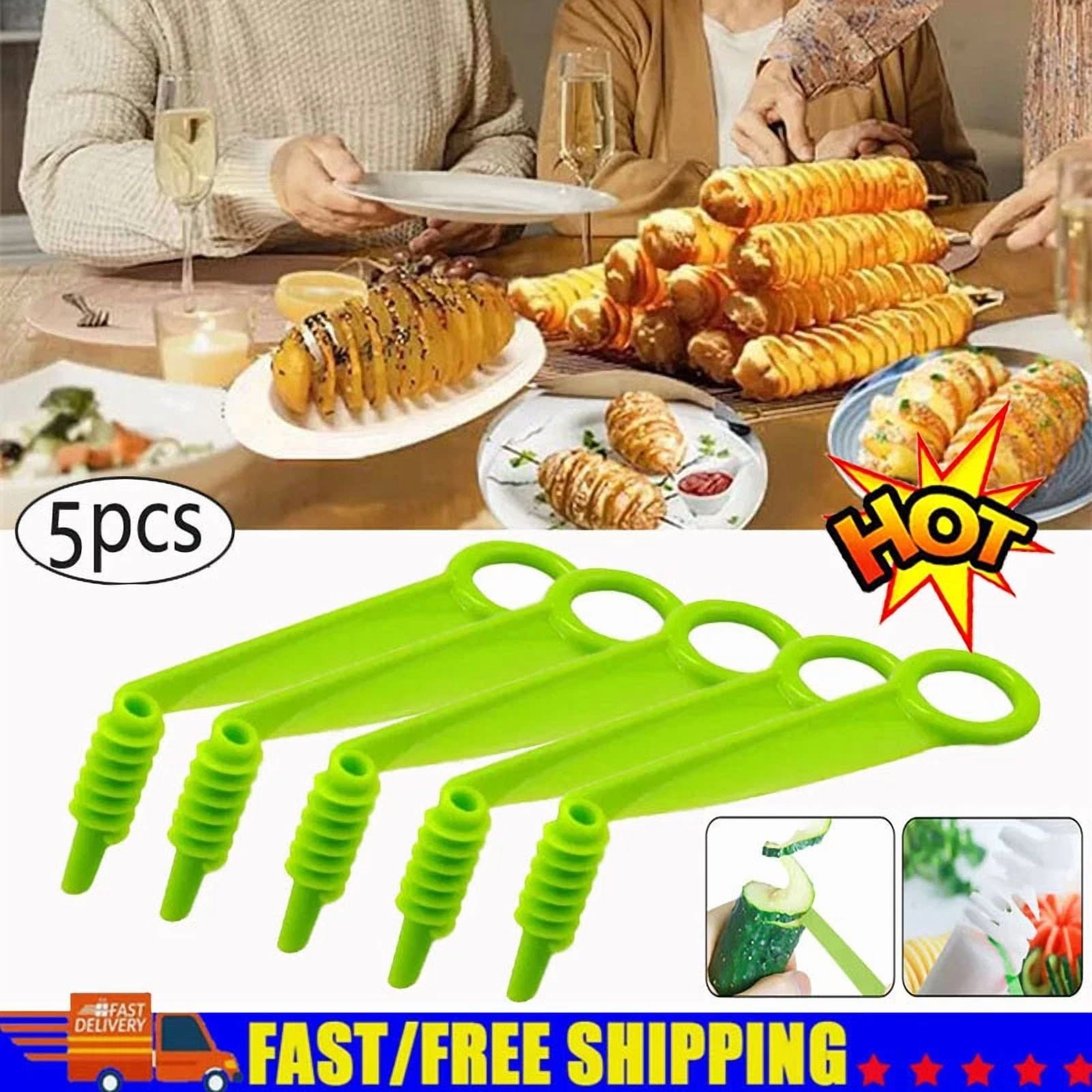 STARLIGHT- 5X Spiral Slicer Portable Potato Carrot Kitchen Vegetable ...