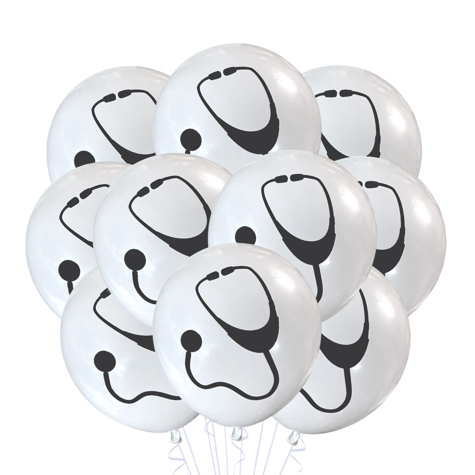 STARLIGHT- 6 Count Stethoscope Balloons 12" Medical Nurse Doctor ...