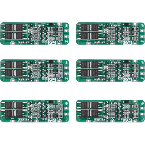 STARLIGHT- 6-Pack 3S 20A Bms Protection Board For 18650 Li-Ion Battery ...