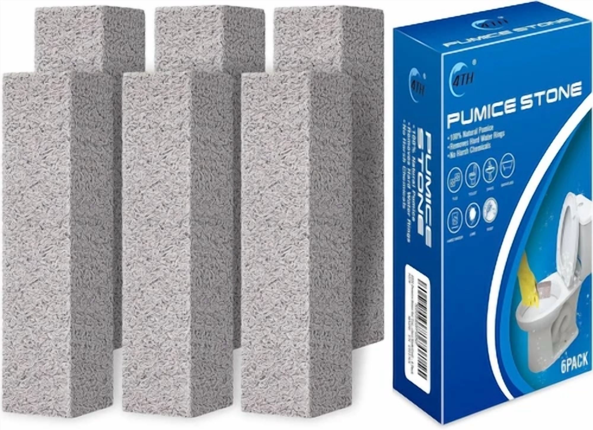 STARLIGHT- 6 Pack Grey Pumice Stone Cleaning Sponge For Toilets Sinks ...