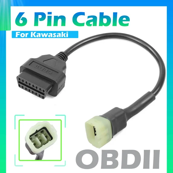 STARLIGHT- 6 Pin Obd2 Motorcycle Cable Diagnostic Scanner Adapter ...