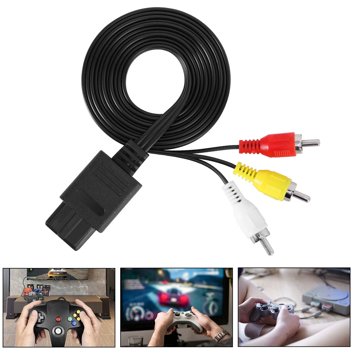 STARLIGHT- 6Ft N64 Snes Gamecube Rca Av Tv Audio Video Stereo Cable ...