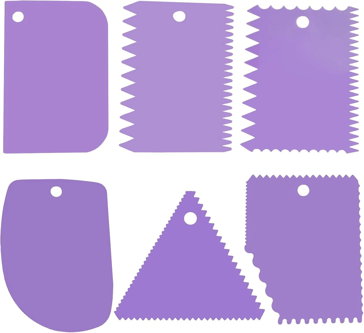 STARLIGHT- 6Pcs Cake Scraper Decorating Comb And Icing Smoother ...