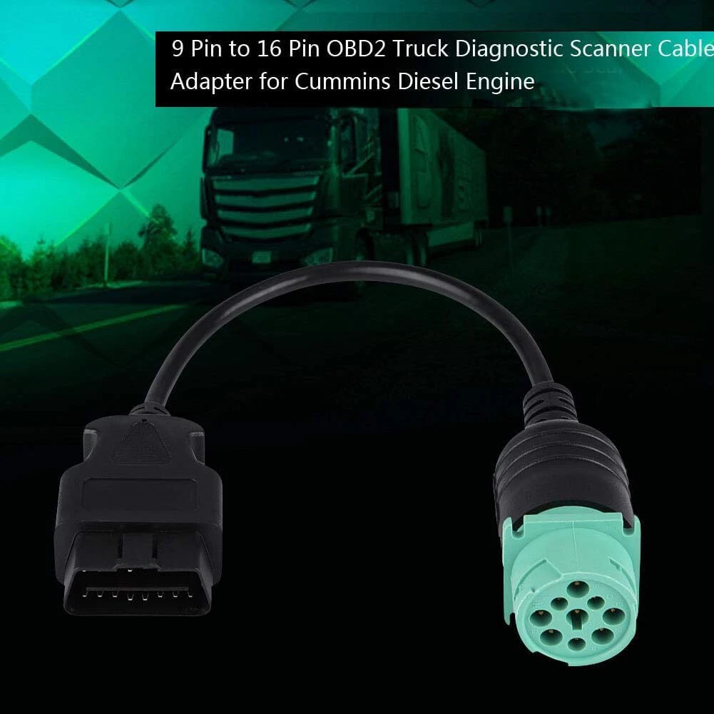 STARLIGHT- 9Pin-16Pin Obd2 Truck Diagnostic Scanner Cable Adapter J1962 ...