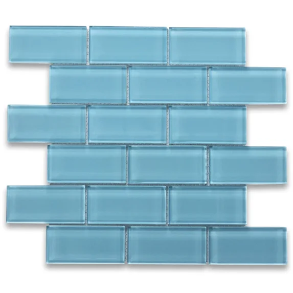 STARLIGHT- A64004 Glass Mosaic Tile Country Blue 2X4 Subway Tile ...