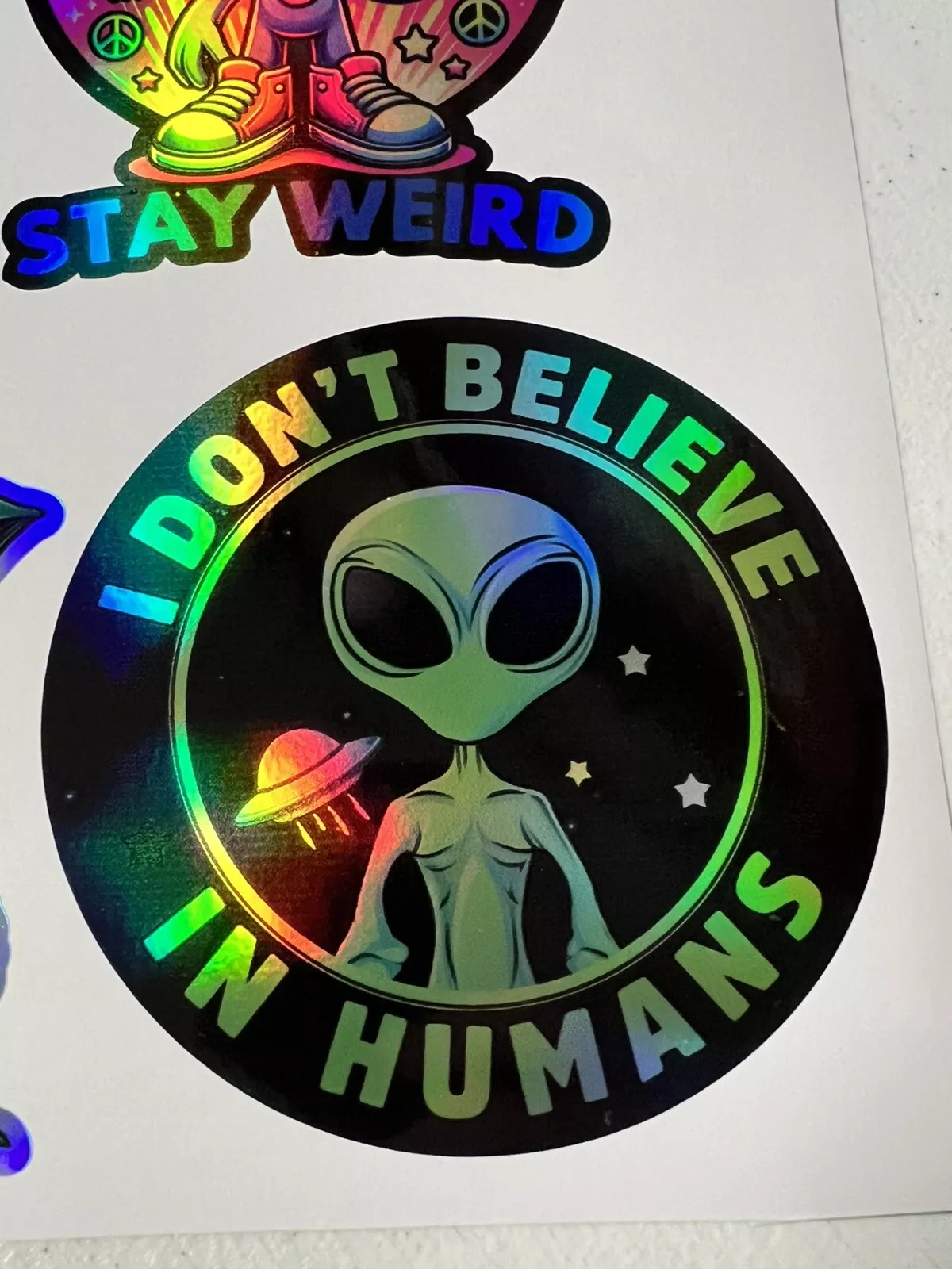 STARLIGHT- Alien I Don’T Believe In Humans Holographic Vinyl Decal ...