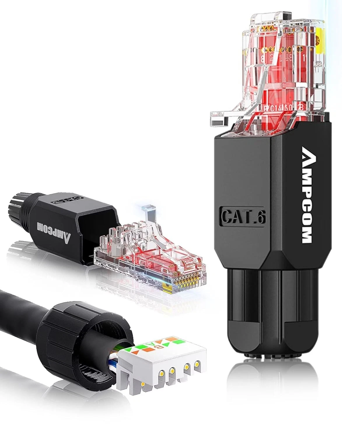 STARLIGHT- Ampcom Cat6 Tool Free Rj45 Connector Utp Field Termination 2 ...