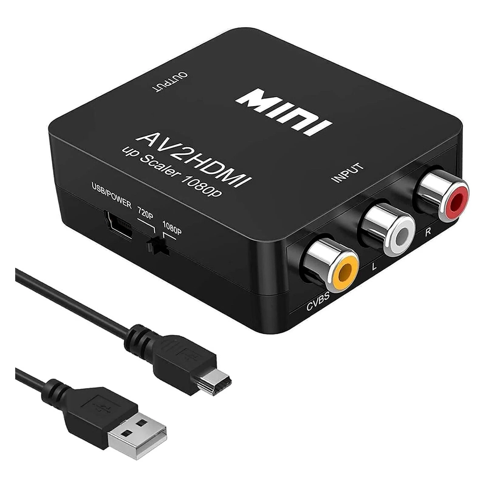 STARLIGHT- Av To Hdmi Converter 1080P Mini Rca Composite Cvbs Video ...