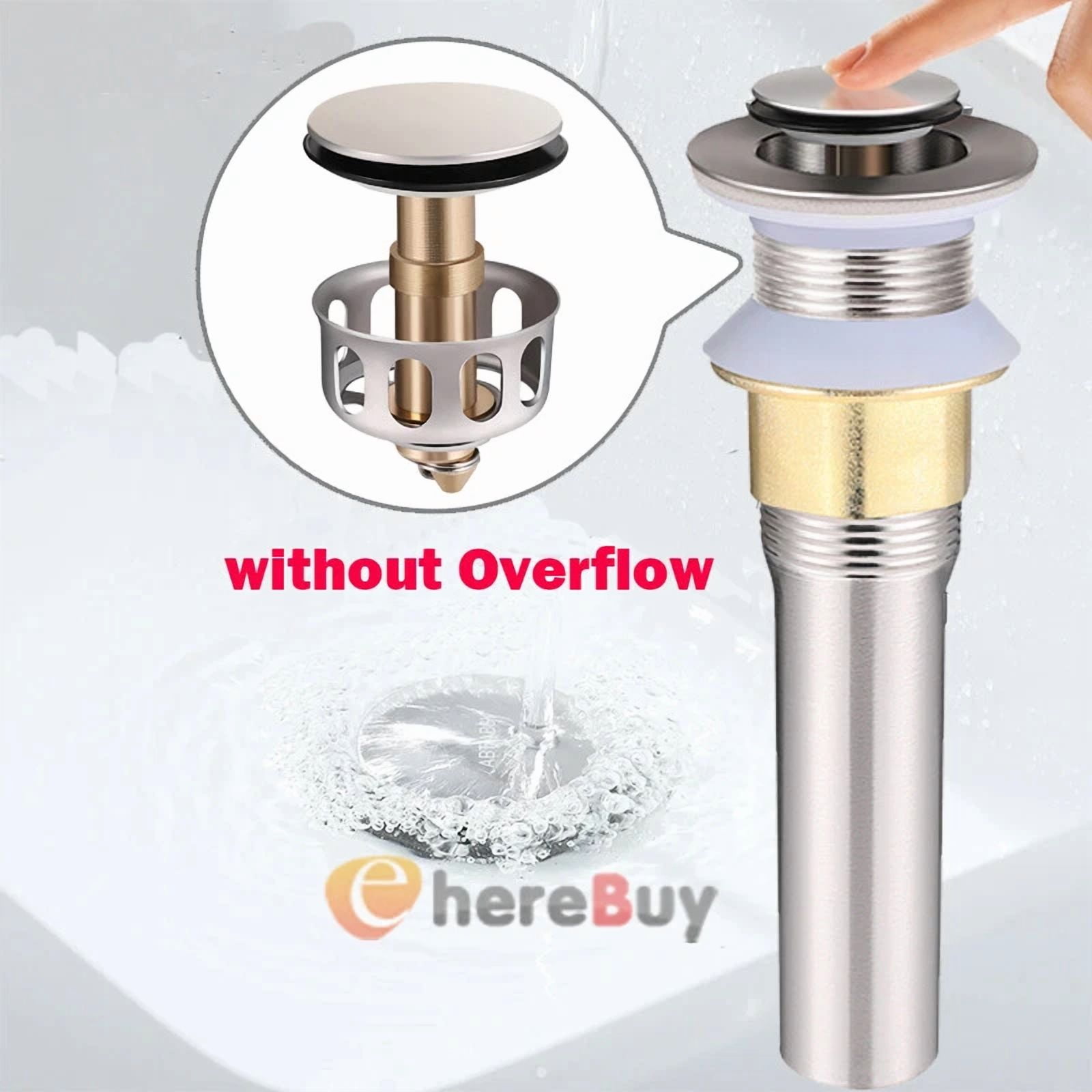 STARLIGHT- Bathroom Sink Drain Without Overflow - 1 5/8" Drain Opening ...