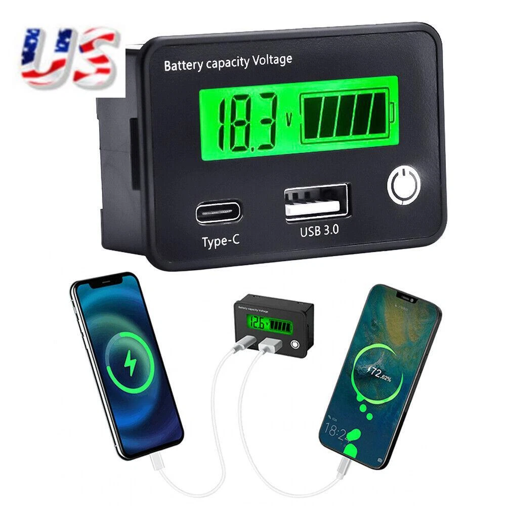 STARLIGHT- Battery Capacity Voltmeter Tester Lithium Voltage Meter ...