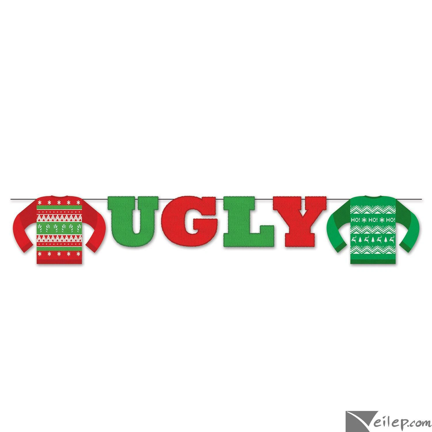 STARLIGHT- Beistle Ugly Christmas Sweater Streamer 11.25"X6' Banner ...