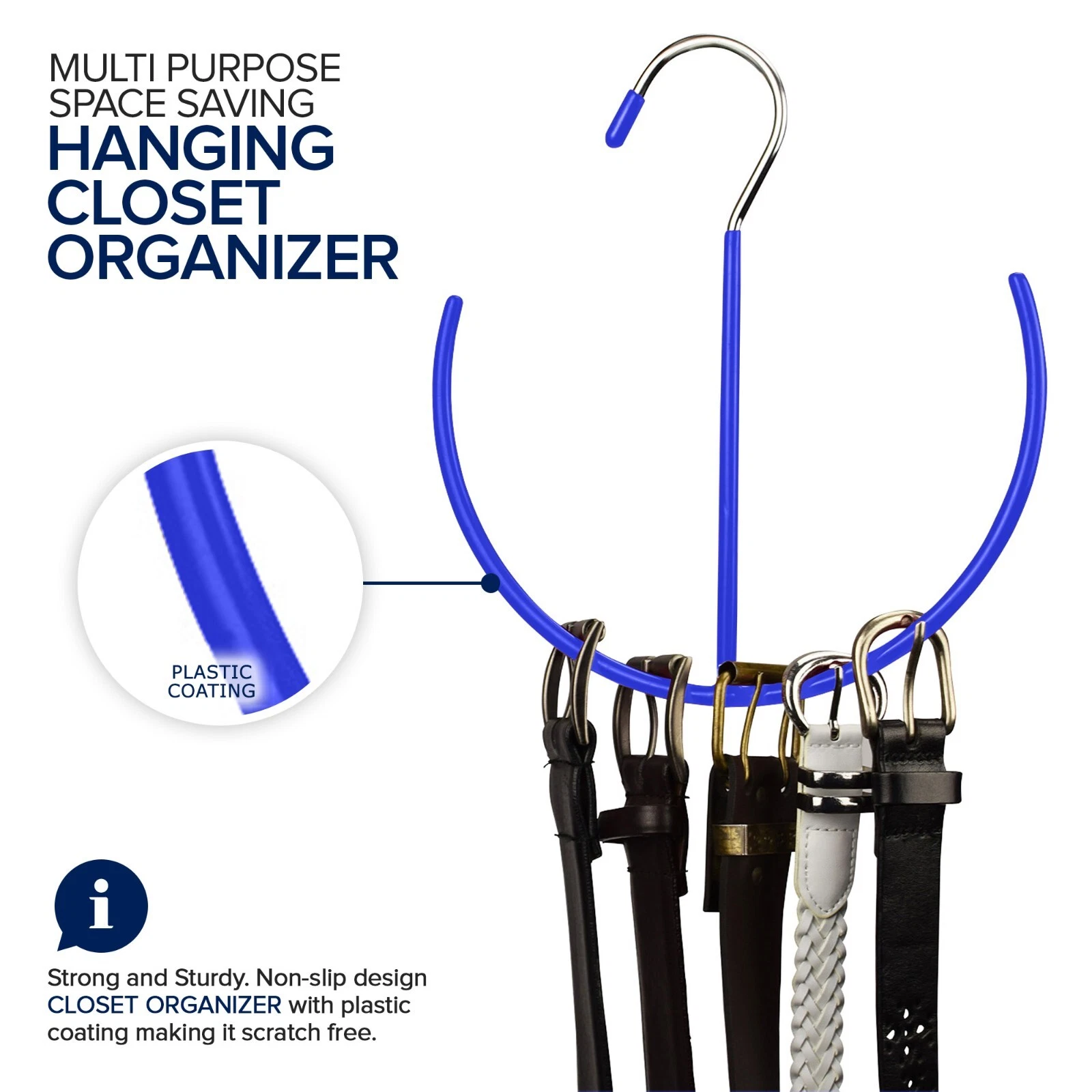 STARLIGHT- Belt Scarf Hanger Space Saving Organizer Hanging Multi ...