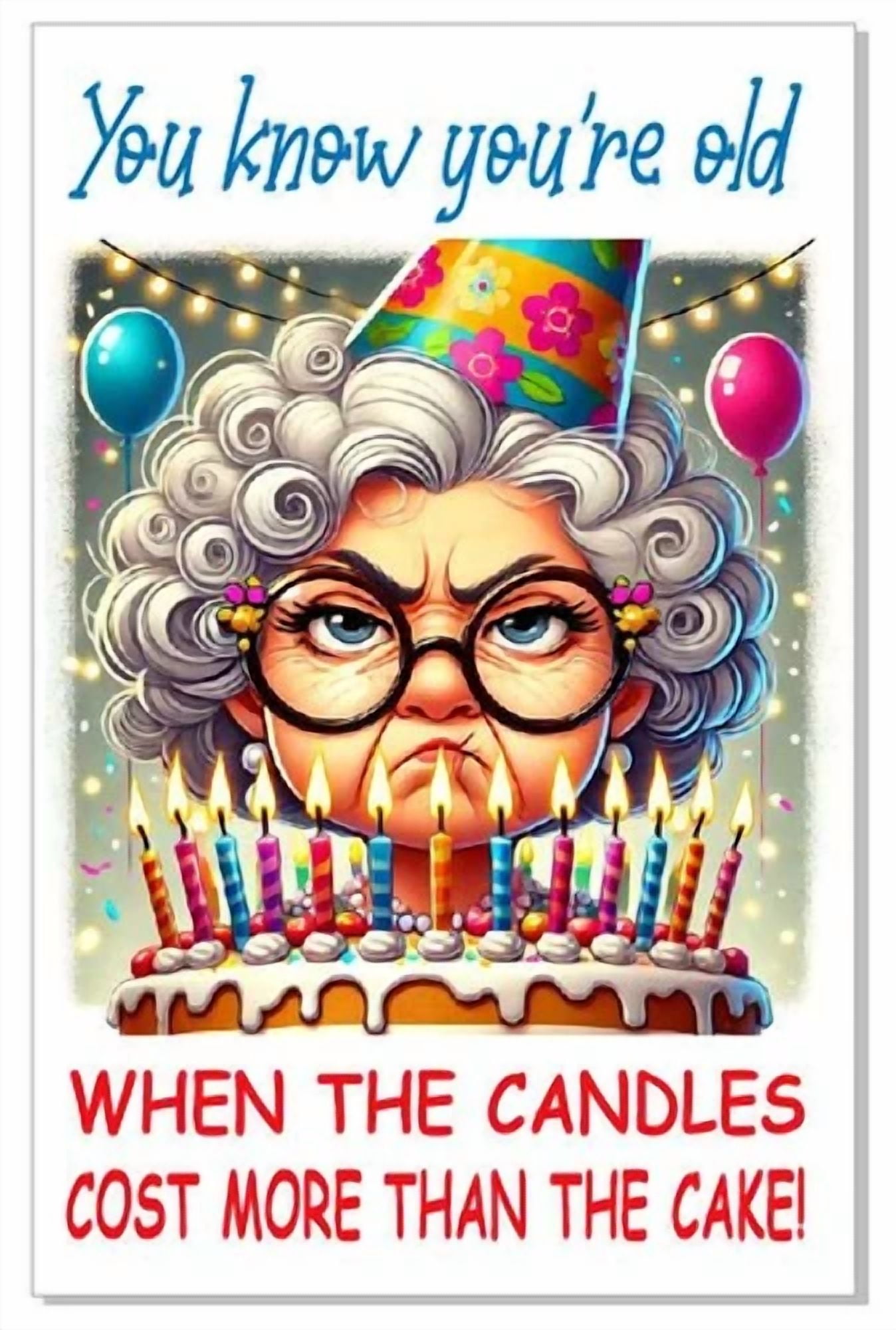 STARLIGHT- Birthday Card Candles Funny Birthday Card Greeting Card Gc14 ...