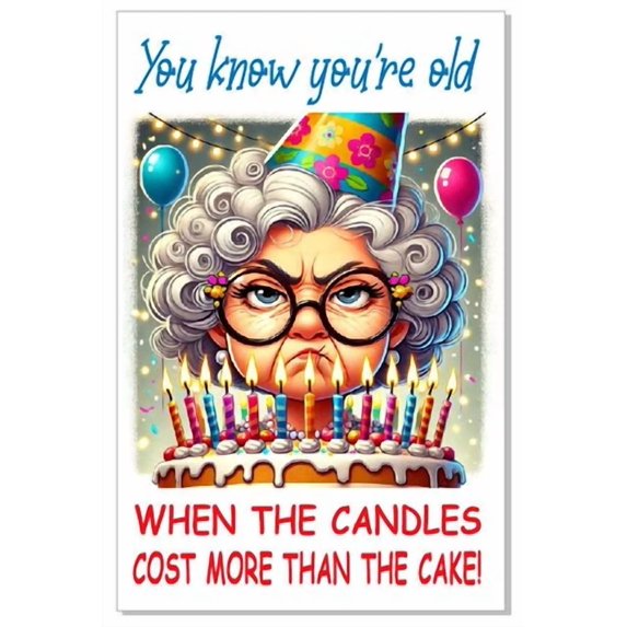 STARLIGHT- Birthday Card Candles Funny Birthday Card Greeting Card Gc14 ...
