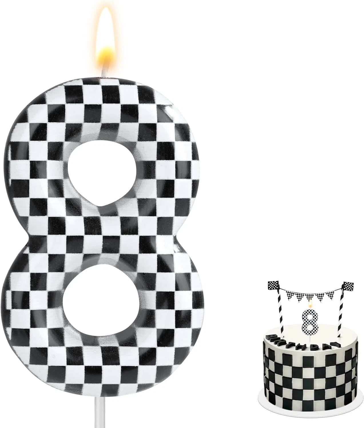 STARLIGHT- Birthday Number Candles, Happy Birthday Cake Toppers Numeral ...